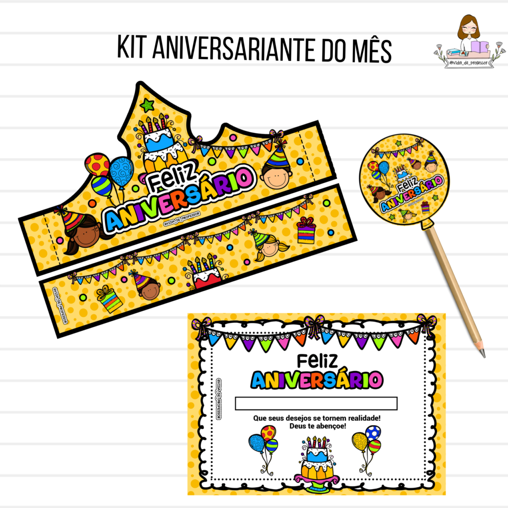 KIT ANIVERSARIANTE DO DIA – Professora Chris